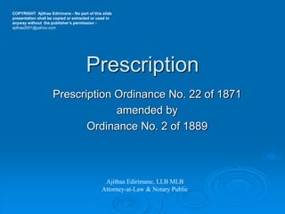 Law of Prescription | PPT
