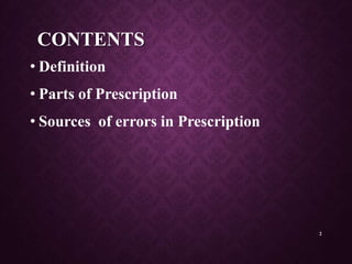 Prescription : Pharmacy Practice | PPT