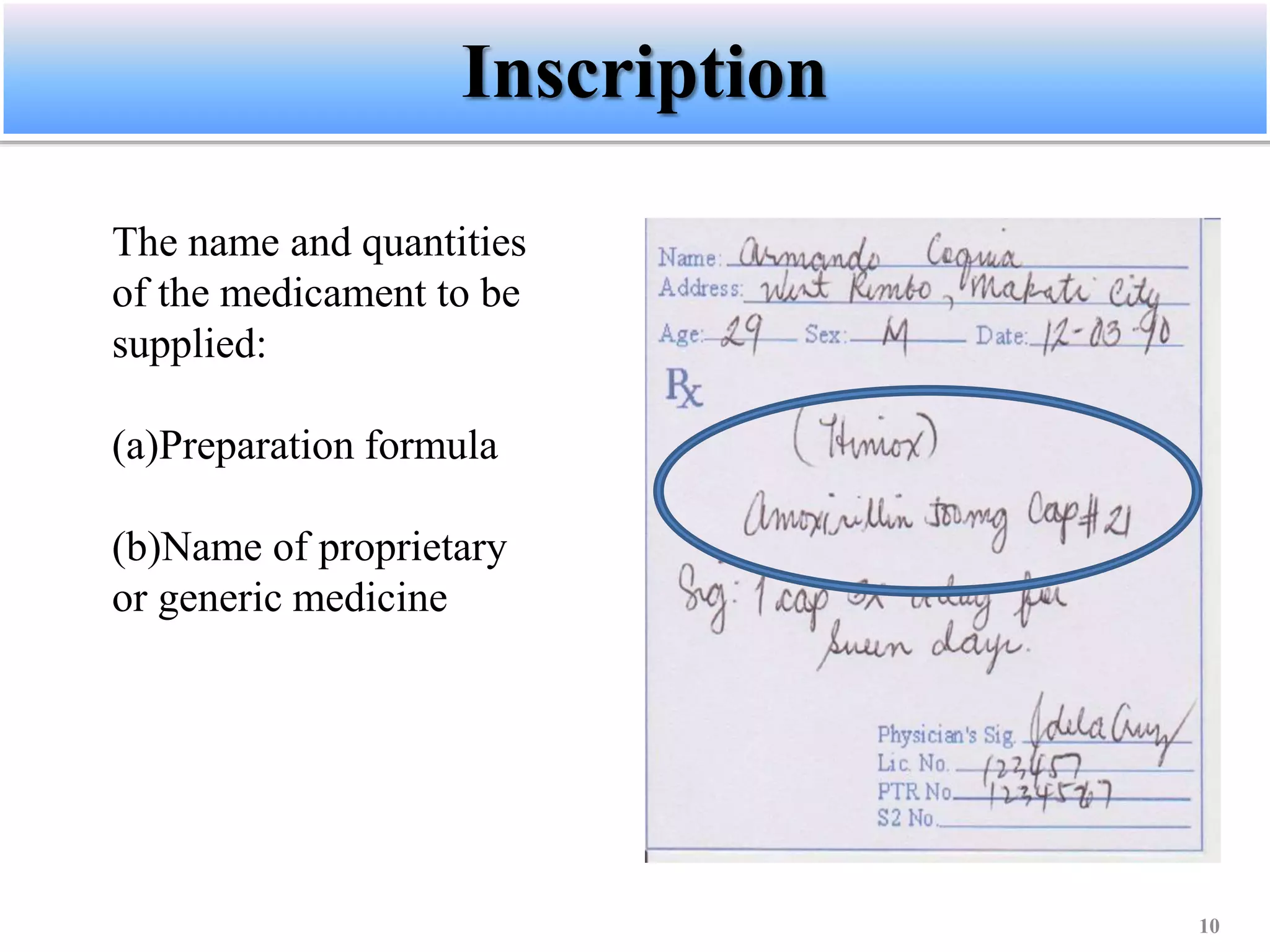 Parts Of Prescription | PPTX