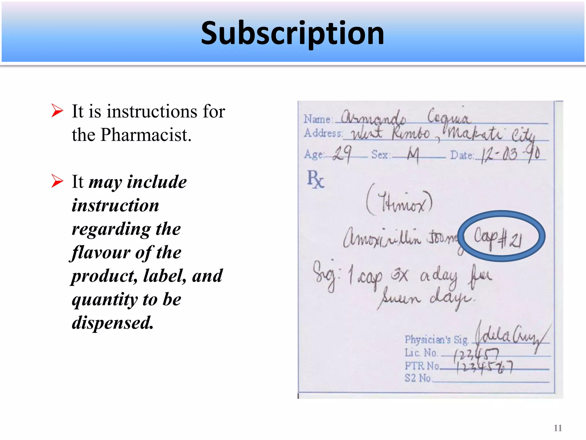 Parts Of Prescription | PPTX