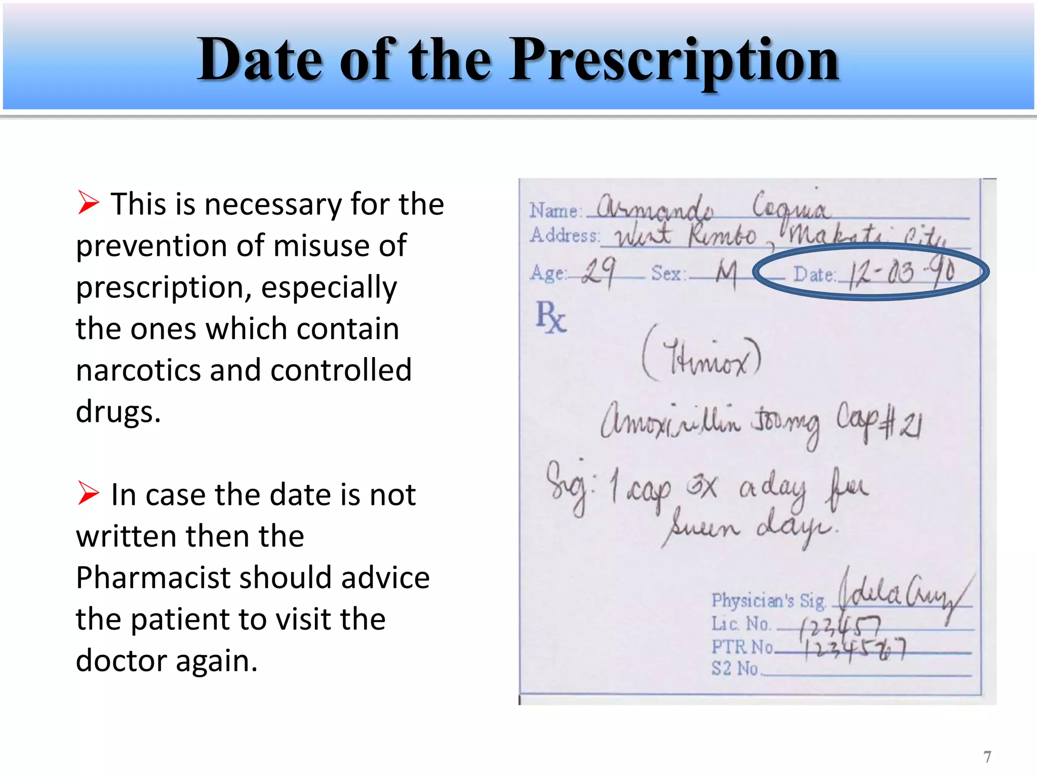 Parts Of Prescription | PPTX