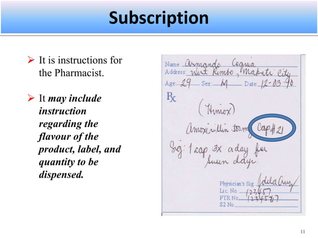 Parts Of Prescription | PPTX | Healthcare Industry | Industries