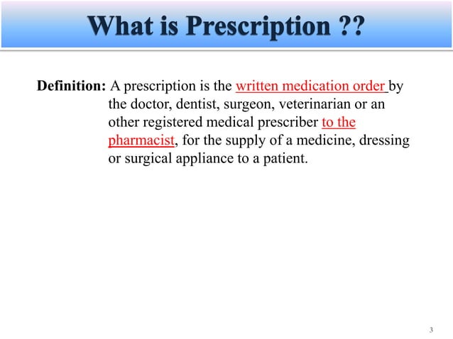 Parts Of Prescription | PPTX | Healthcare Industry | Industries