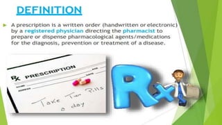 Prescription and its parts with prescription examples. | PPTX