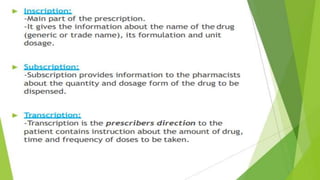 Prescription and its parts with prescription examples. | PPT