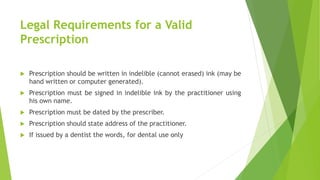 Prescription and its parts with prescription examples. | PPTX