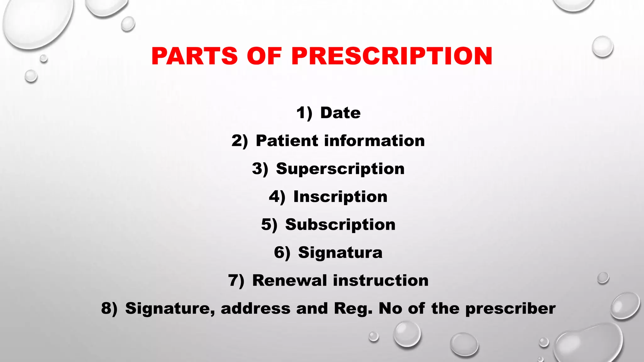 Prescription and parts of prescription | PPTX