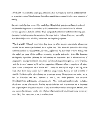 Prescription drug abuse | DOCX