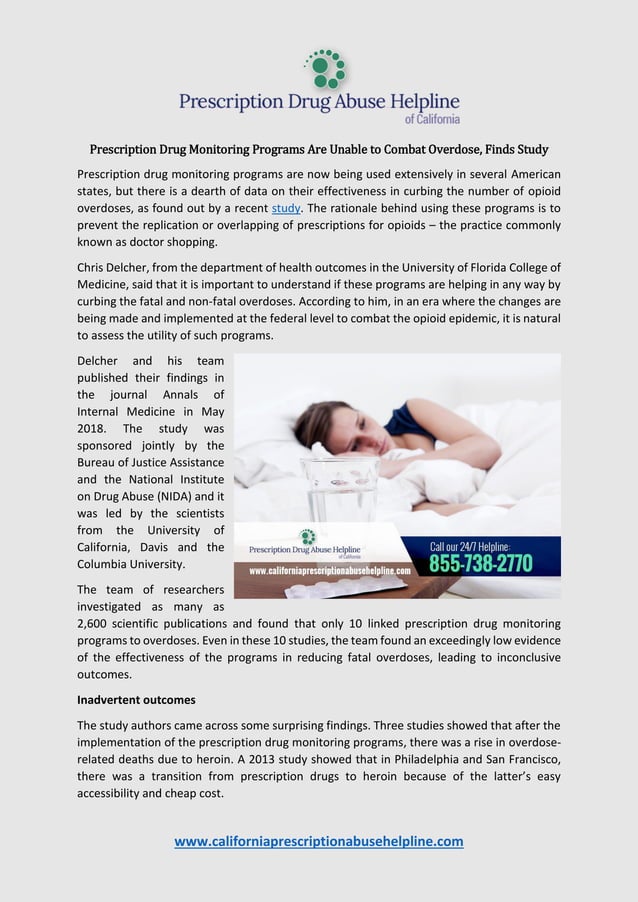 Prescription drug monitoring programs are unable to combat overdose ...