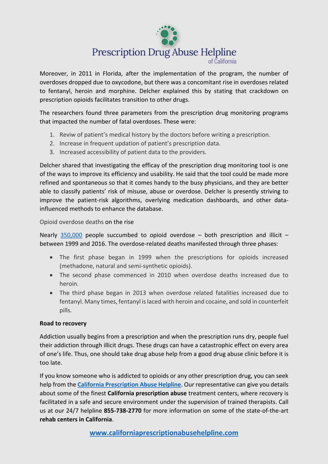 Prescription drug monitoring programs are unable to combat overdose ...