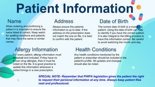 Ontario Pharmacy Technician Prescription Entering | PPTX