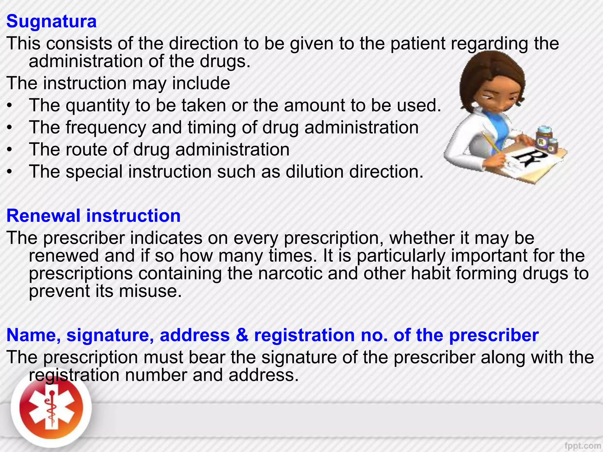 Basic principles of compounding and dispensing (Prescription) MANIK | PPTX