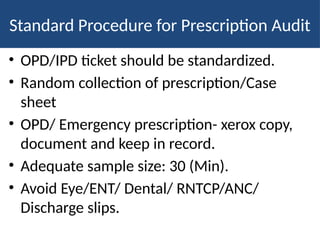 Prescription & Medical Audit of facilities | PPTX