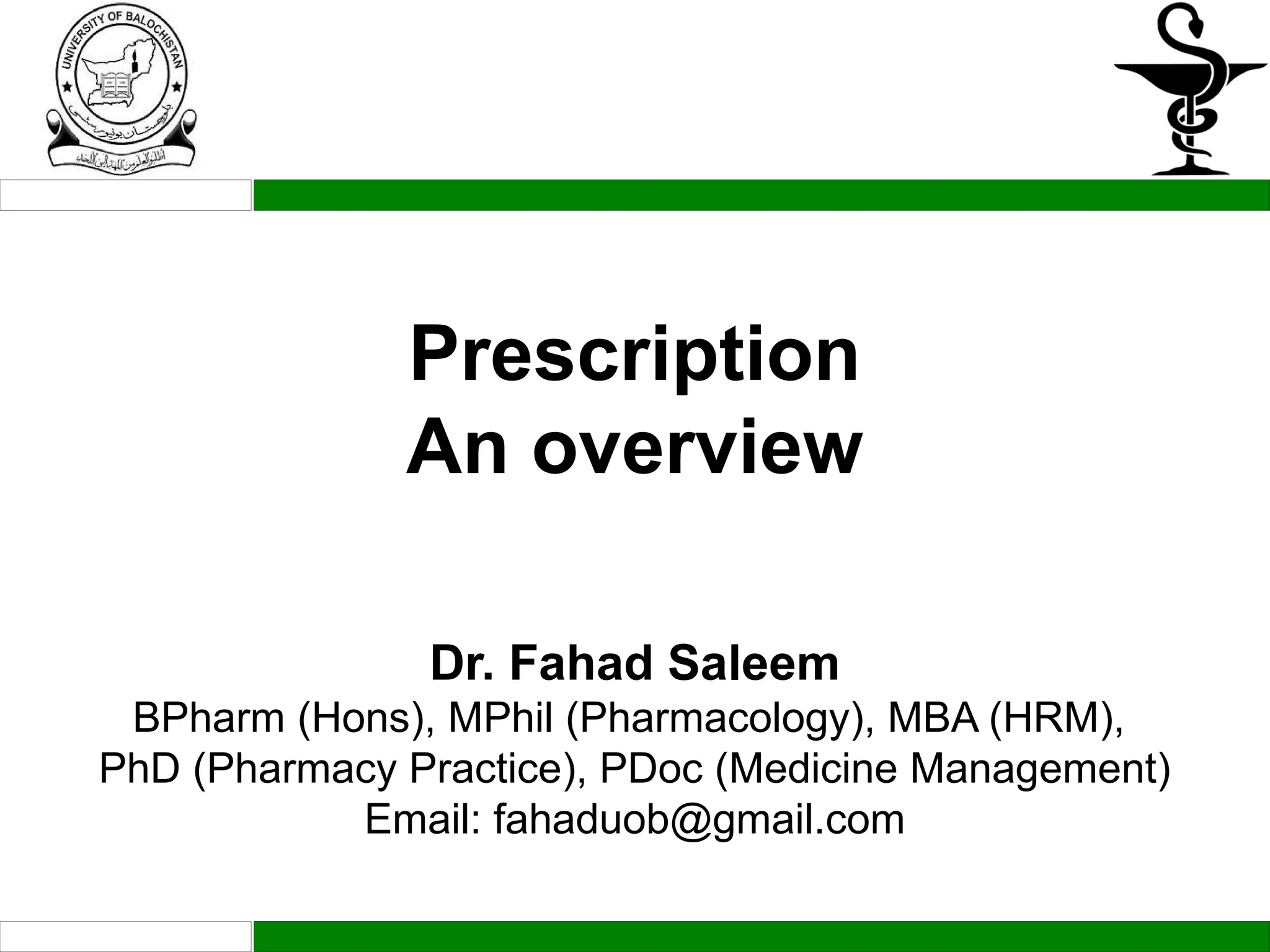 Prescription,types of prescription and parts of prescription | PPTX ...