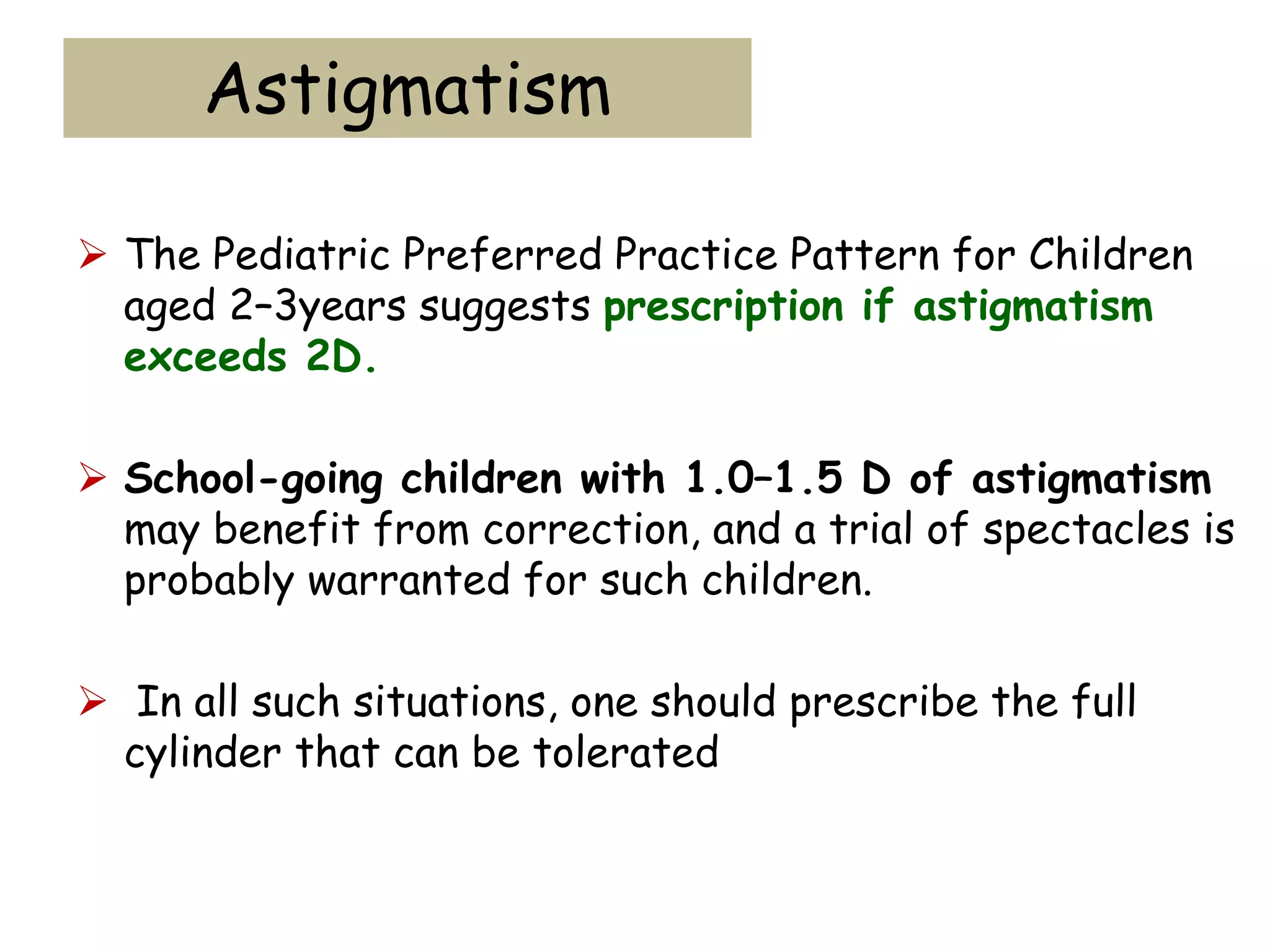 Prescription of glasses in children | PPTX