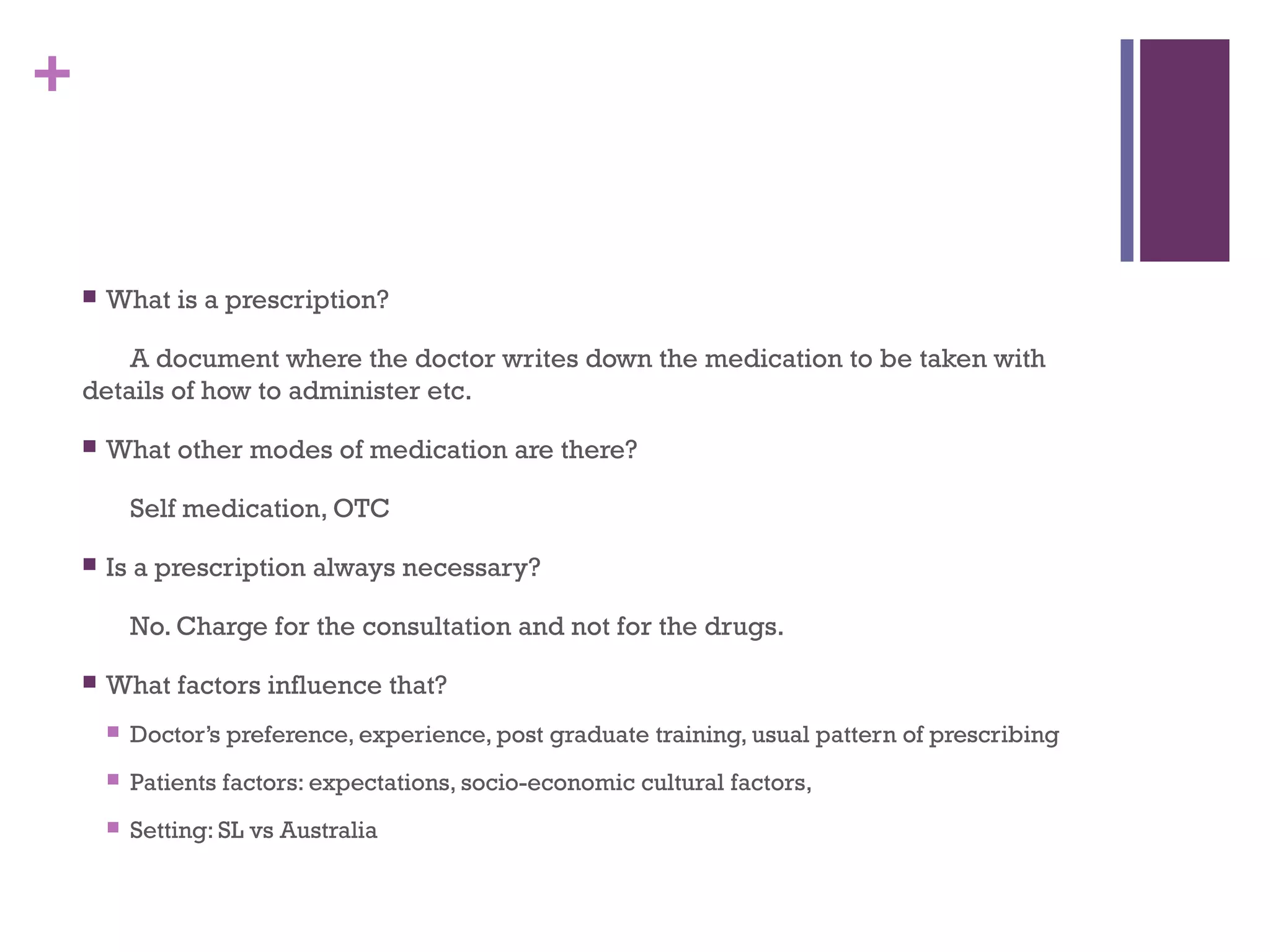Prescriptions in General Practice | PPT