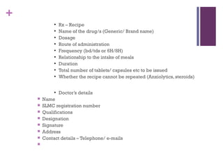 Prescriptions in General Practice | PPT