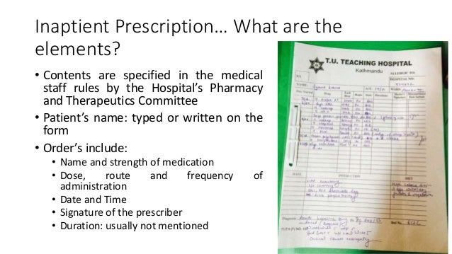 Understanding Prescriptions