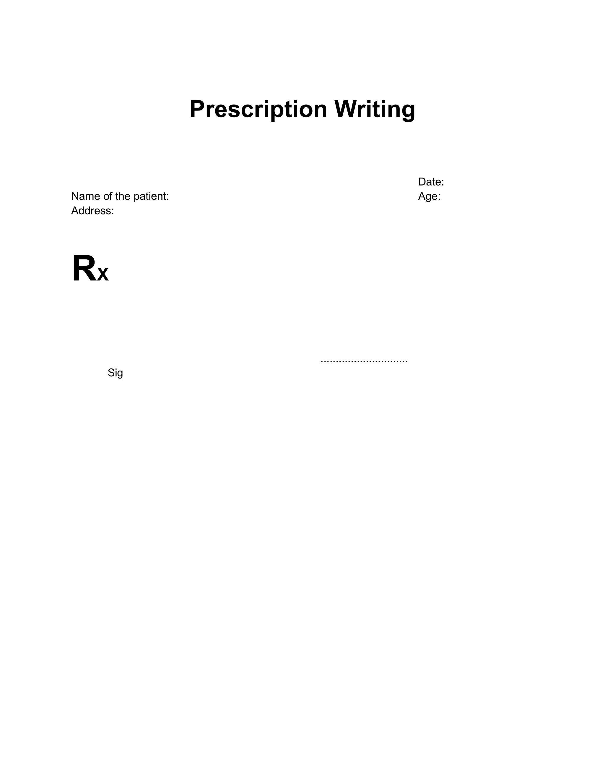 Prescription writing | DOCX
