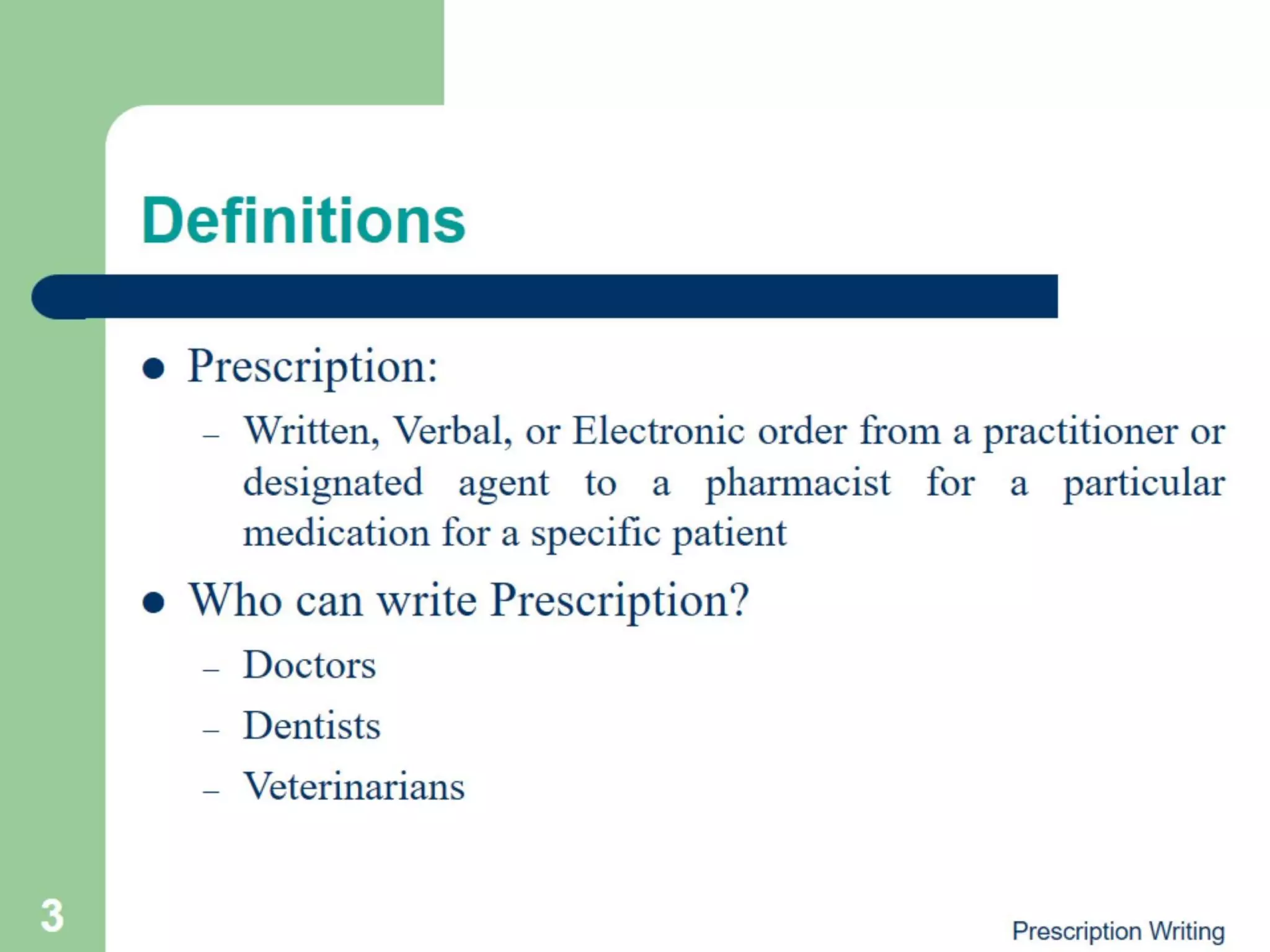 Prescription writing {Pharmacology} | PDF
