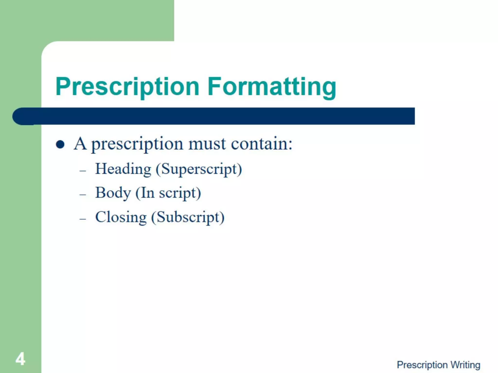 Prescription writing {Pharmacology} | PDF