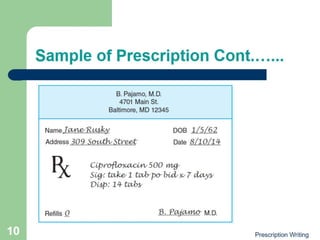 Prescription writing {Pharmacology} | PDF