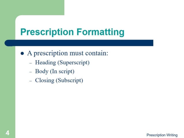 Prescription writing {Pharmacology} | PDF