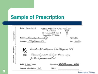 Prescription writing {Pharmacology} | PDF