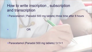 Prescription writing medicine | PPTX