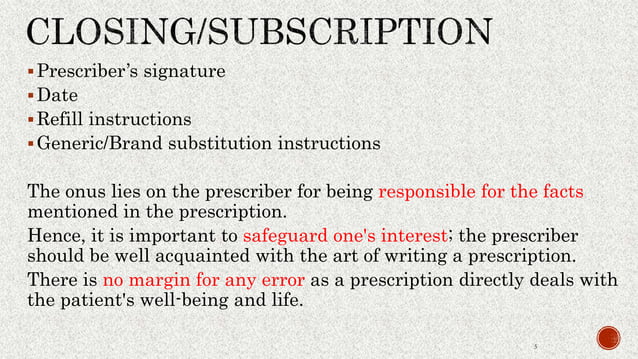 Prescription Writing - Basics and Safe Prescription Writing | PPT