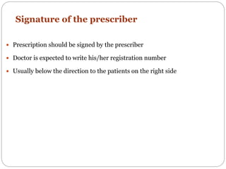 Prescription writing | PPTX