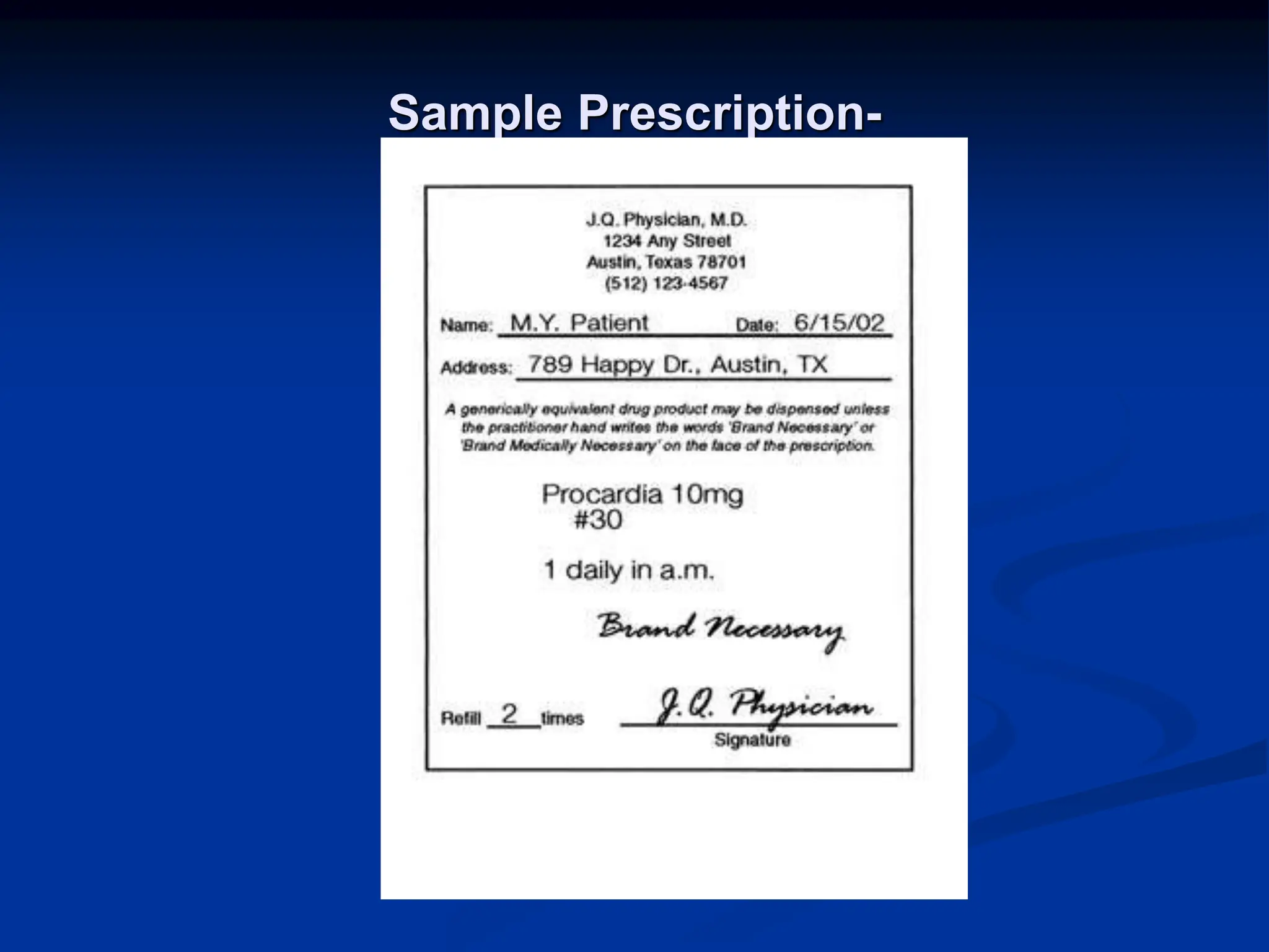 prescription writing prescription handling | PPT