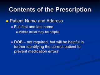 prescription writing prescription handling | PPT