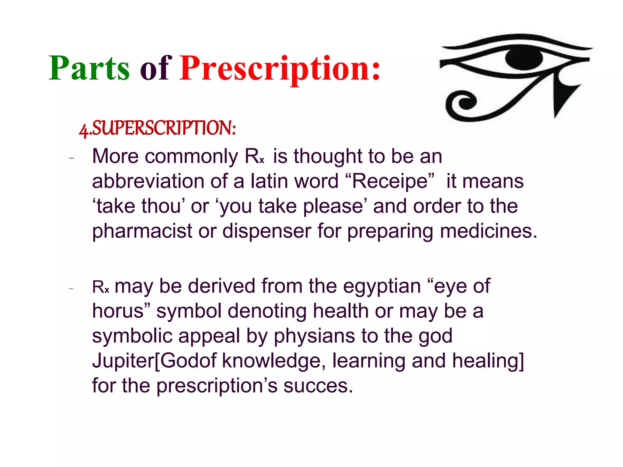 Prescription writing and parts of prescription | PPTX