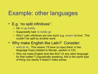 Grammar II-2014 prescriptive vs Descriptive Grammar | PPT