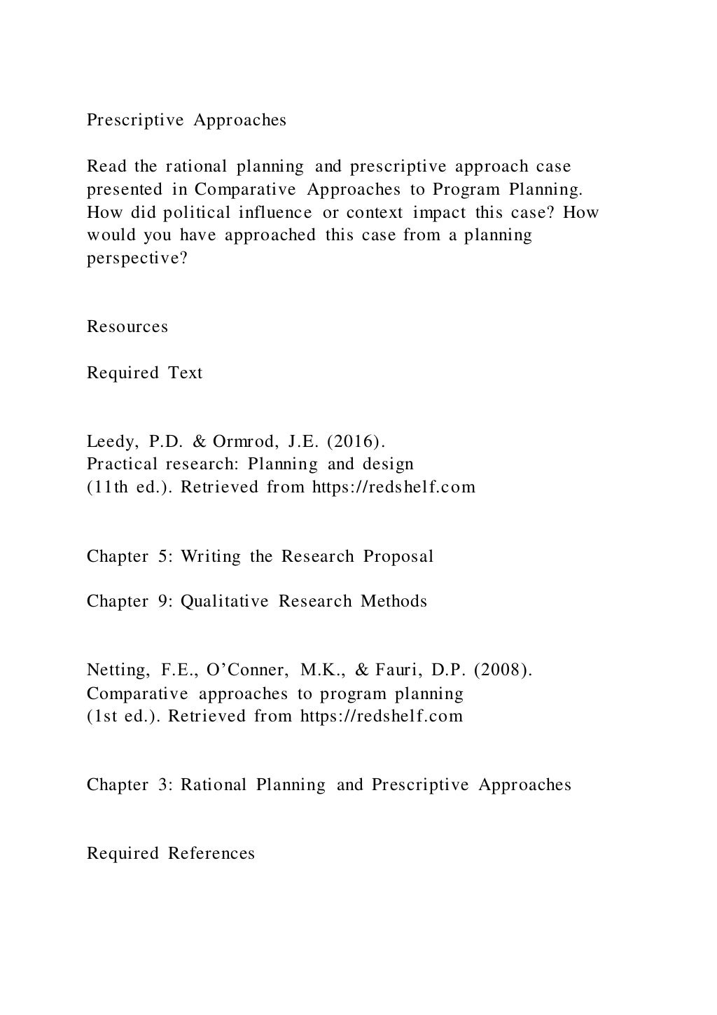 Prescriptive ApproachesRead the rational planning and prescripti | PDF