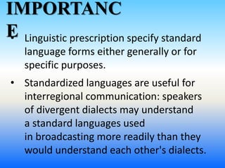 Prescriptive linguistics presentation | PPTX