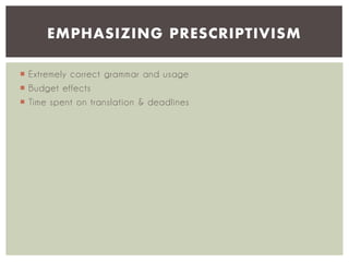 Prescriptivism vs Descriptivism | PDF