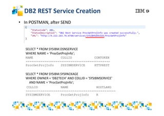 Pres Db2 native rest json and z/OS connect | PDF