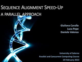 Parallel DNA Sequence Alignment | PPT