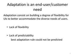 Agile method in the support of UI Context-Aware Adaptation. | PPT