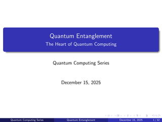 What is Quantum Entanglement and its history | PDF