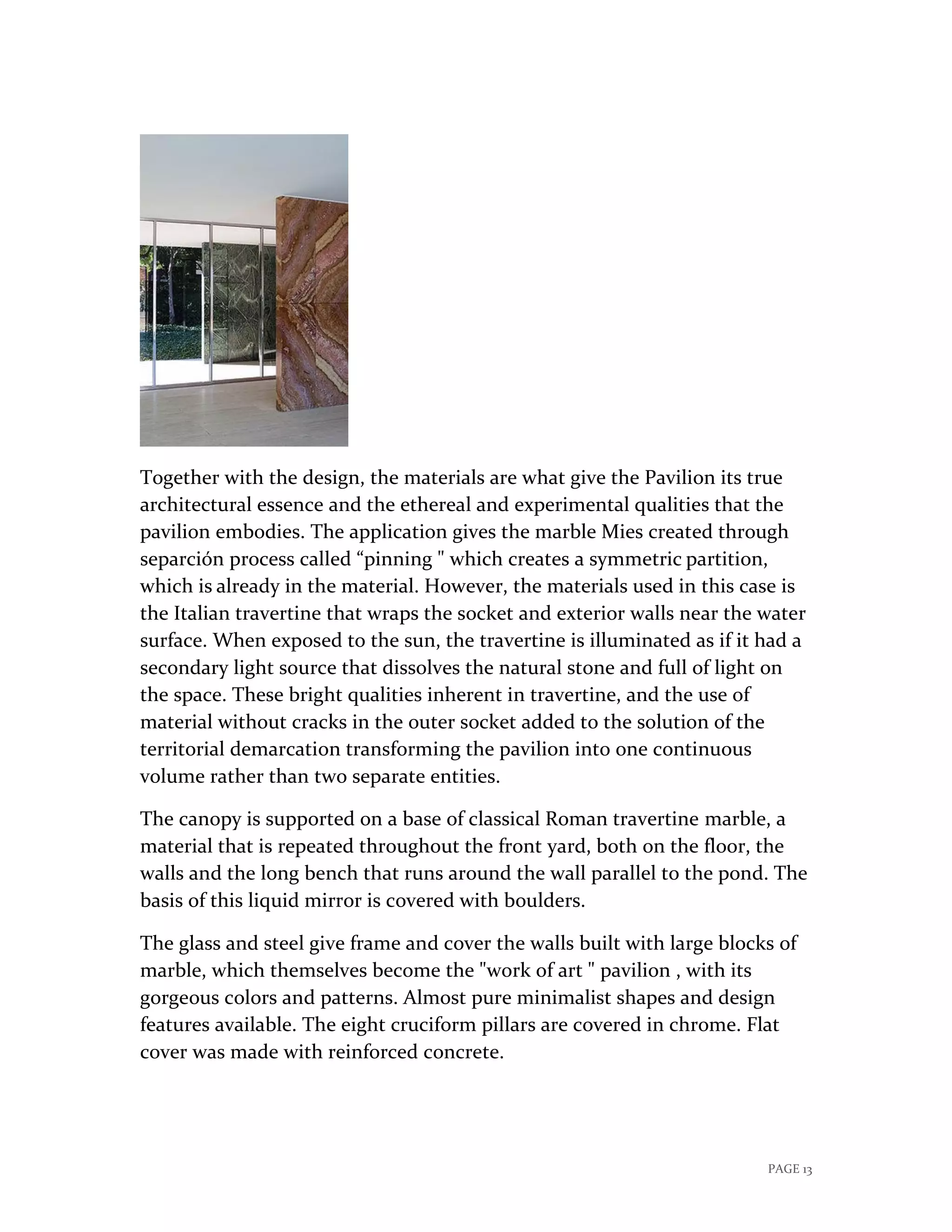 Precedence study: Barcelona Pavilion | PDF