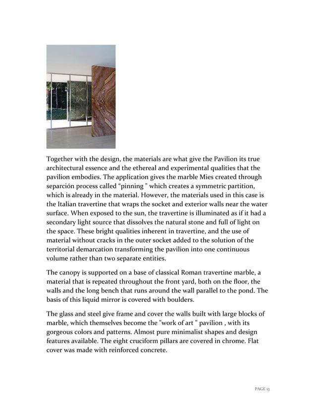 Precedence study: Barcelona Pavilion | PDF