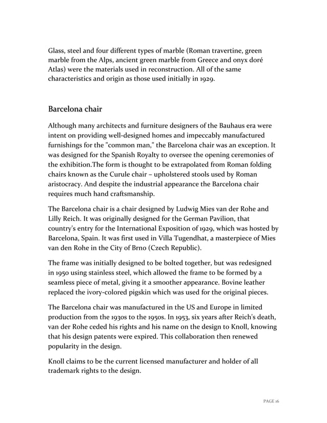 Precedence study: Barcelona Pavilion | PDF