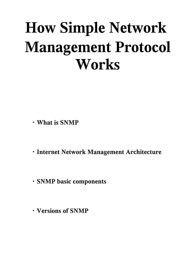 SNMP | PDF