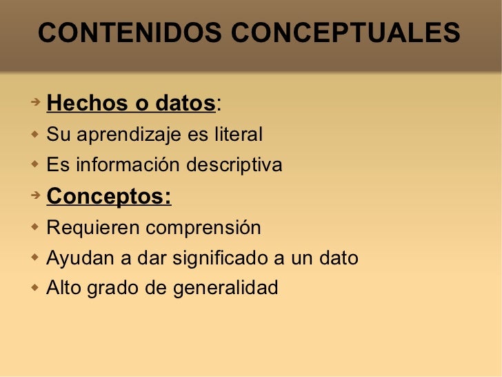 Contenidos Conceptuales