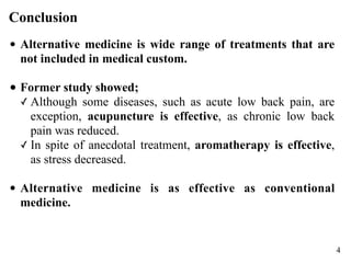 Presentation of Alternative Medicine | PDF