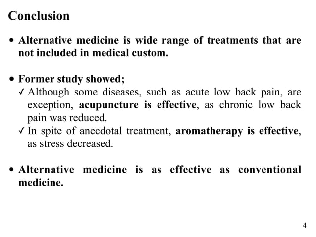 Presentation of Alternative Medicine | PPT