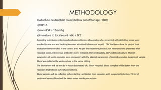 Role of mean platelet volume in neonatal sepsis | PPTX
